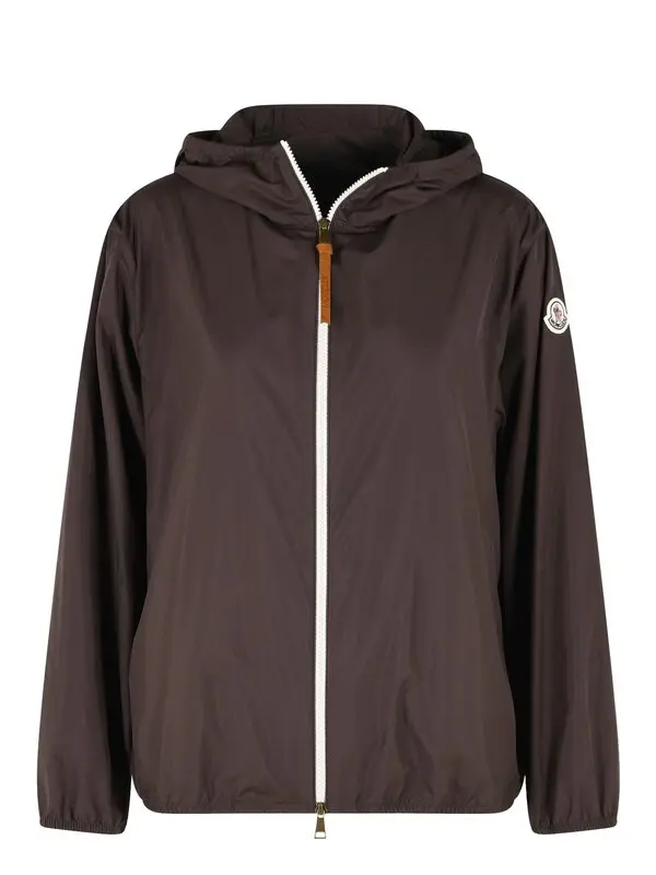 Moncler Polyester Hooded Jacket - Brown