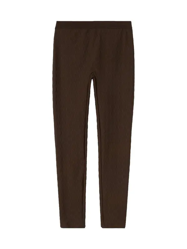 Gucci Gg Jacquard Jersey Leggings - Brown
