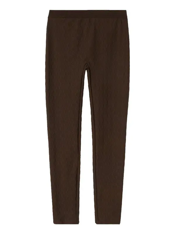 Gucci Gg Jacquard Jersey Leggings - Brown