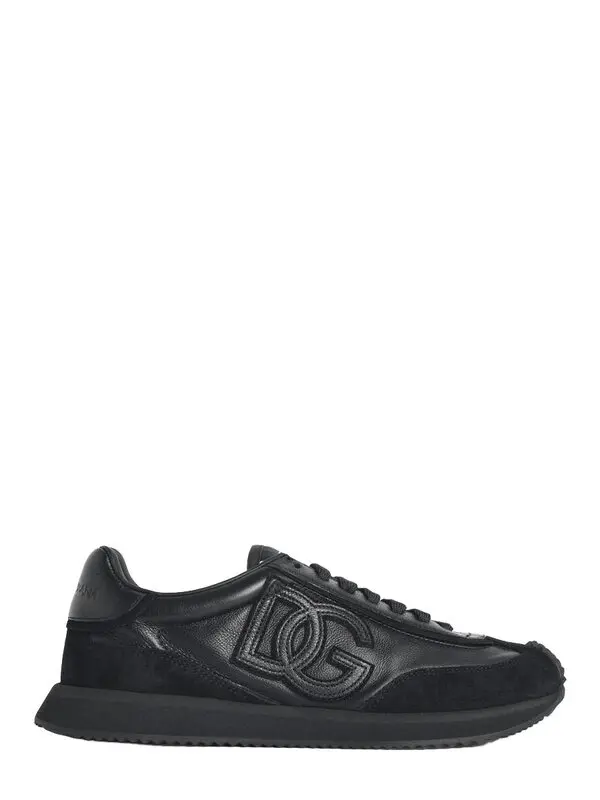 Dolce & Gabbana Cushion" Leather And Suede Sneakers - Black