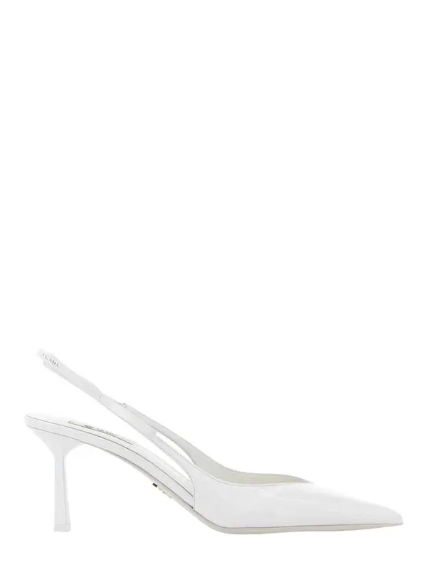 Prada Leather Slingback Pumps - White