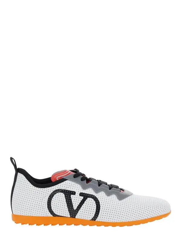 Valentino Garavani Asymmetric Toe Sneakers With Vlogo Detail - White