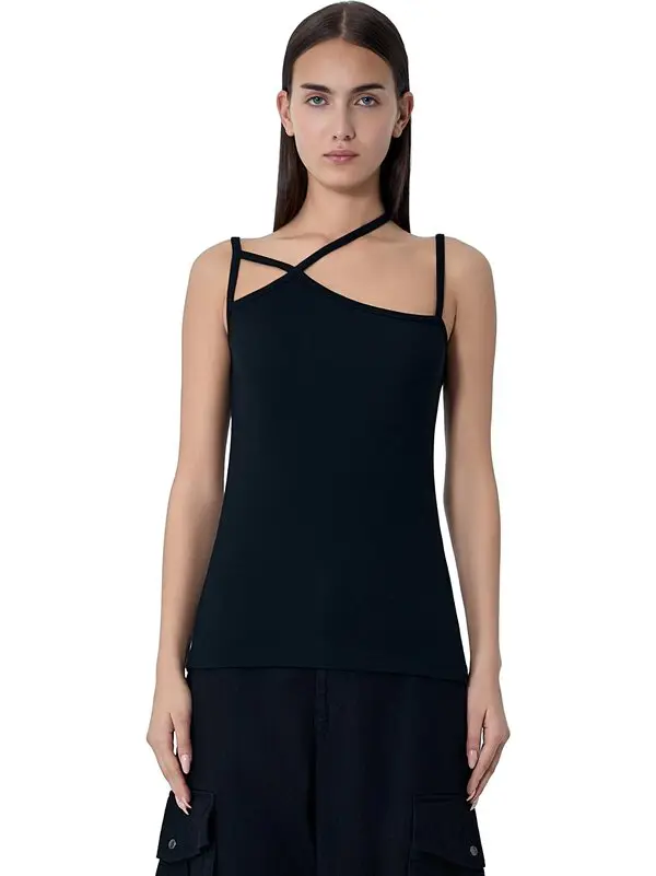 Yohji Yamamoto Asymmetrical Neckline Camisole - Black