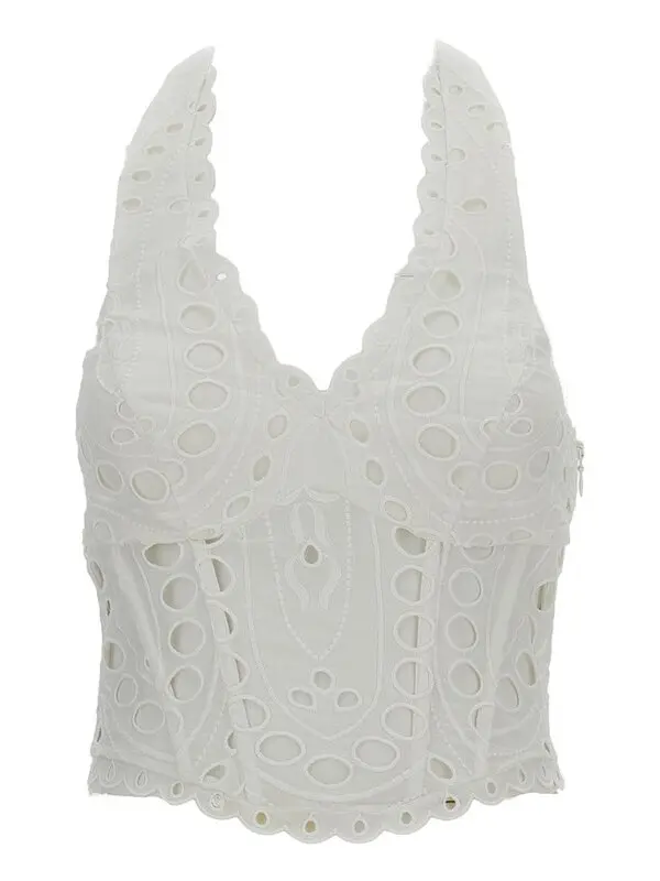 Charo Ruiz Ibiza Eyelet Halter Top - Multicolor