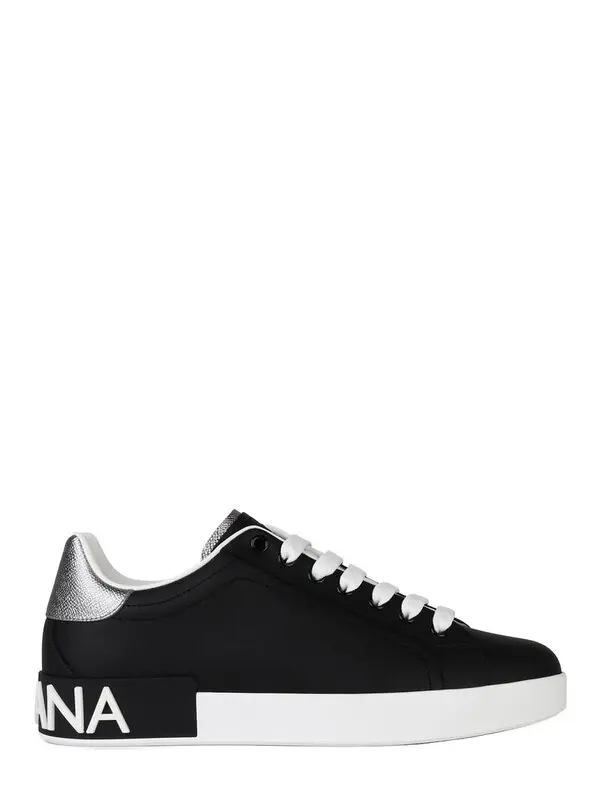 Dolce & Gabbana Portofino' Calf Leather Sneakers - Black