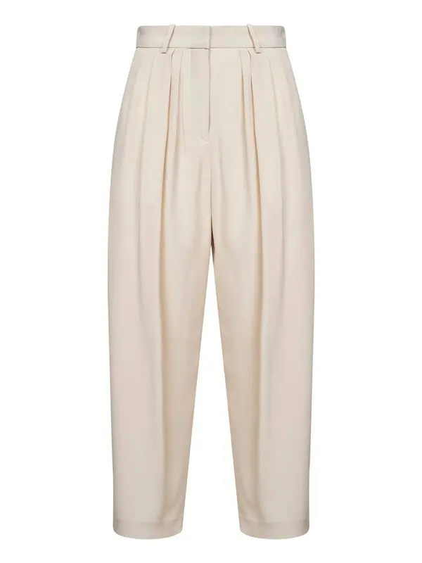 Isabel Marant Étoile Ecru Fluid Crêpe Janice Carrot-fit Trousers - Multicolor