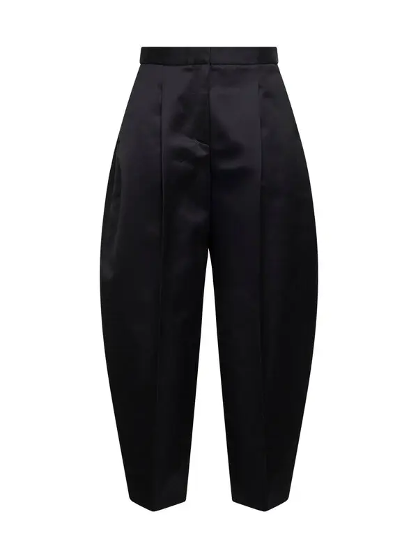 Alaïa Black Cotton And Viscose Rounded Trousers - Multicolor