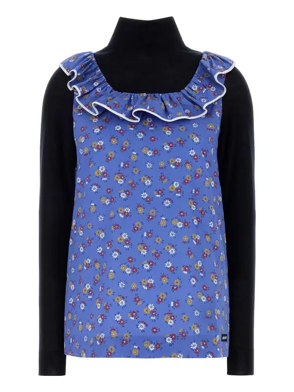 Miu Miu Printed Poplin Top - Multicolor