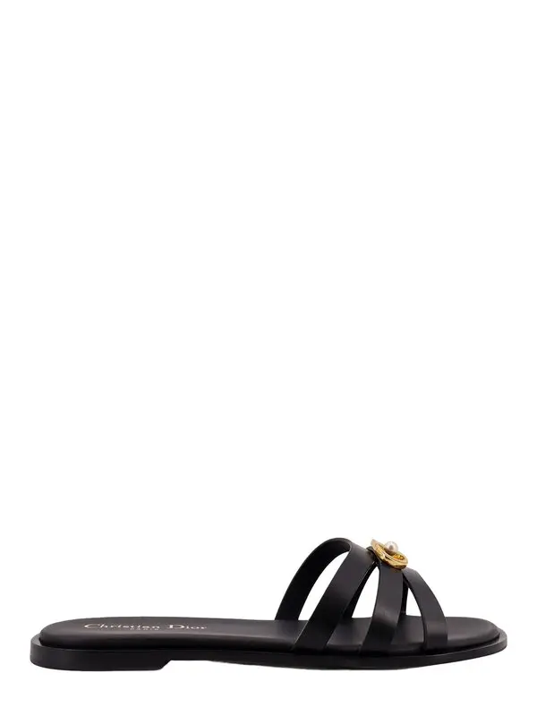 Dior Leather Sandals With Cd Logo Detail - Multicolor