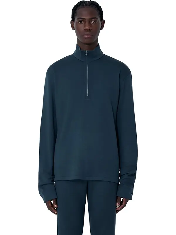 RIER Riers High Neck Half-zip Wool Pullover - Black