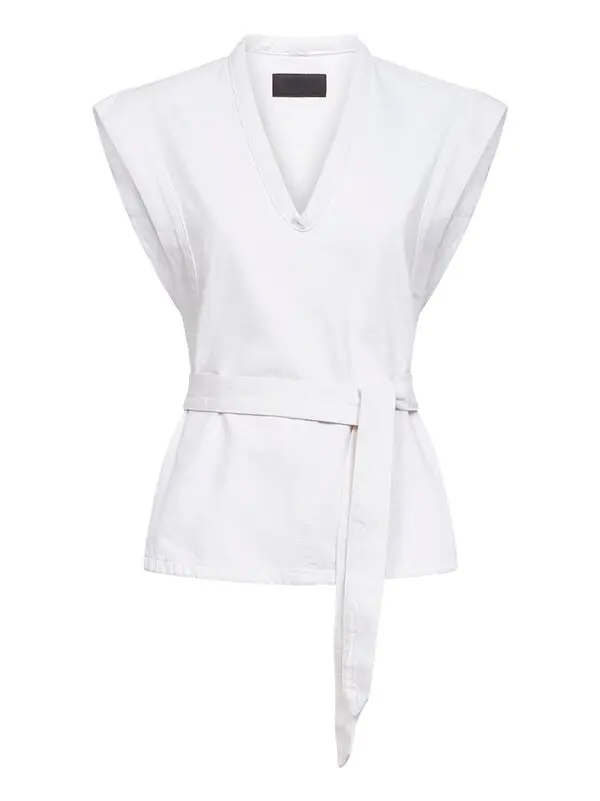 LEMAIRE Milk Bleached Denim Belted Chasuble - Multicolor