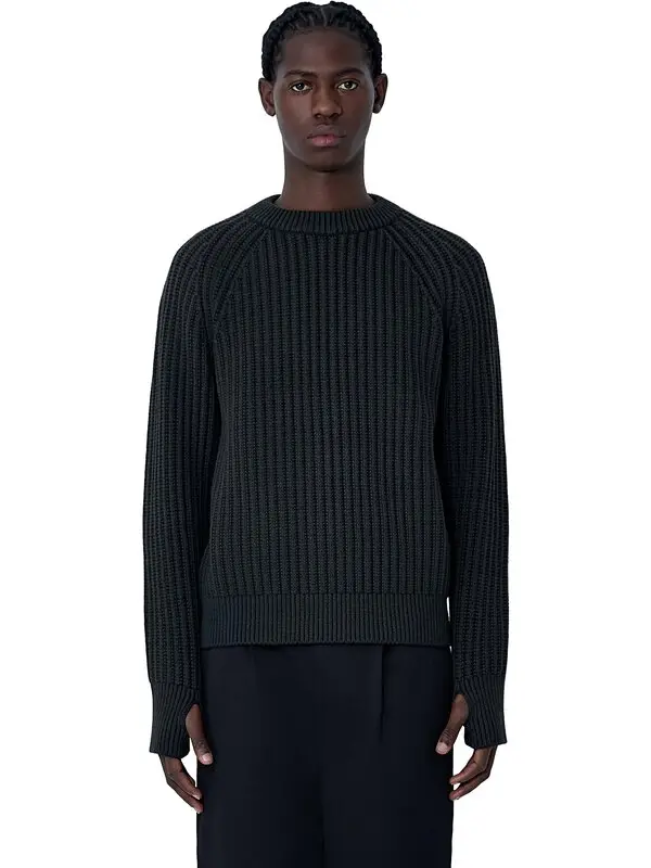Junya Watanabe Rib Knit Wool Sweater - Black
