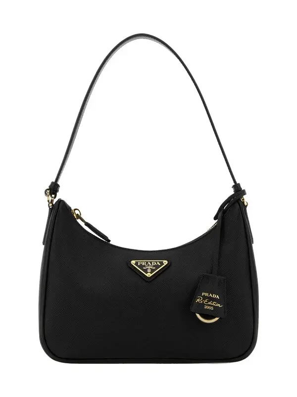 Prada Re-edition 2005 Leather Shoulder Bag - Black