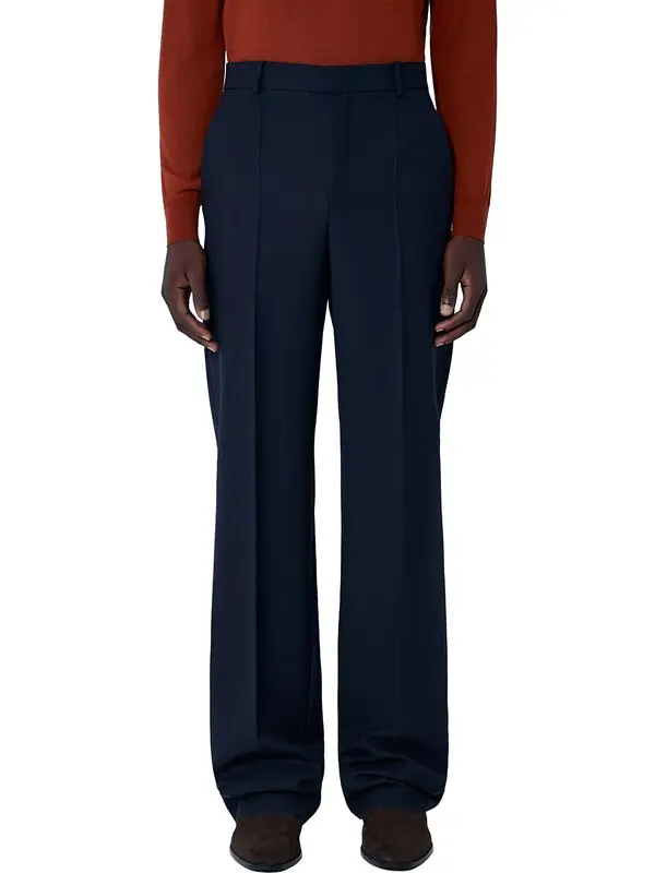 Saint Laurent Tailored Wool Wide-leg Trousers - Blue