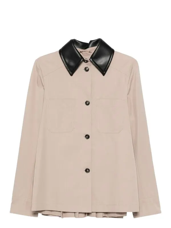 Sportmax Cotton Blend Trench Coat With Contrasting Collar - Multicolor
