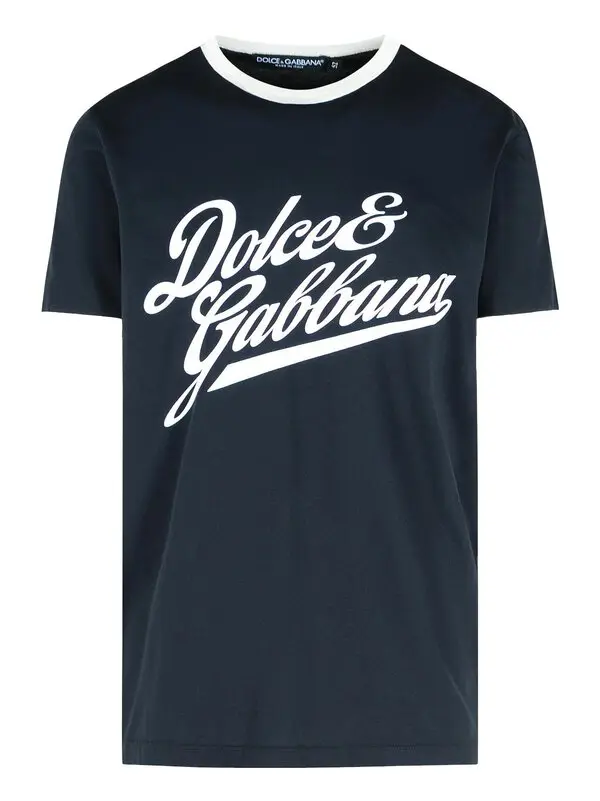 Dolce & Gabbana Navy Cotton T-shirt - Blue