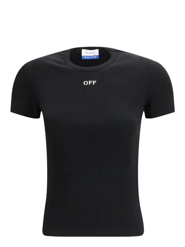 Off-White Off Stamp Rib Basic T-shirt - Black