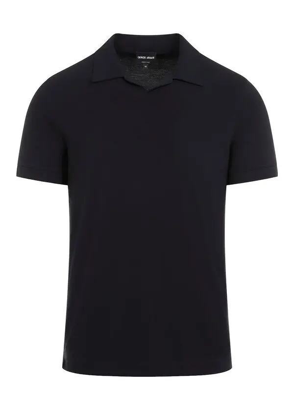 Giorgio Armani Viscose Polo - Blue