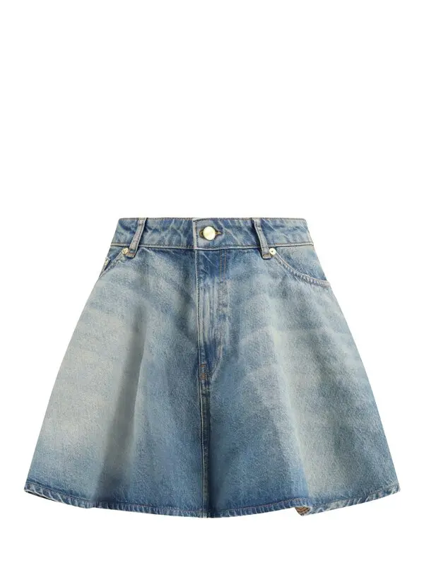 GANNI Denim Miniskirt - Blue