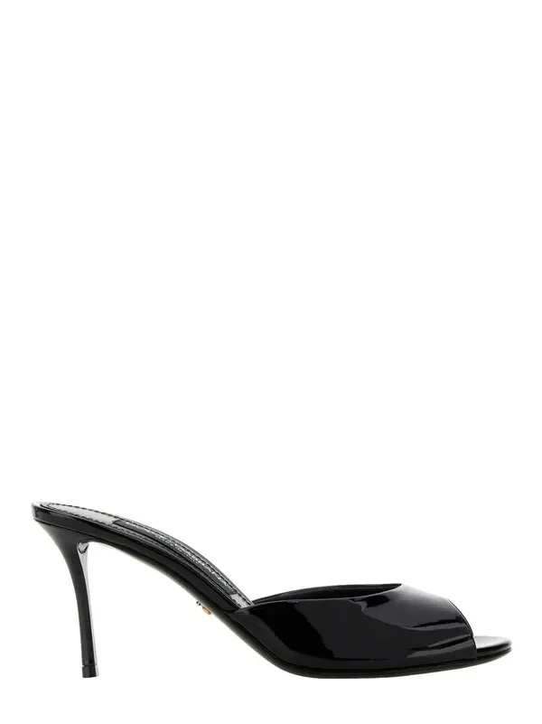 Dolce & Gabbana Leather Keira Mules - Black
