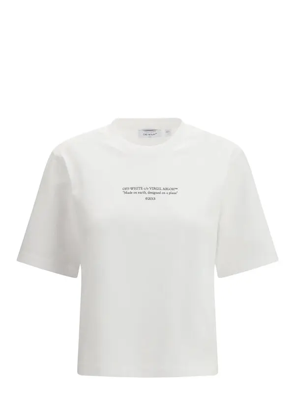 Off-White Made On Earth, Designed On A Plane" Cotton T-shirt - White