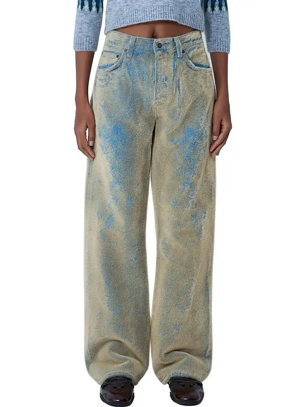 Acne Studios Flocked Denim Jeans - Blue