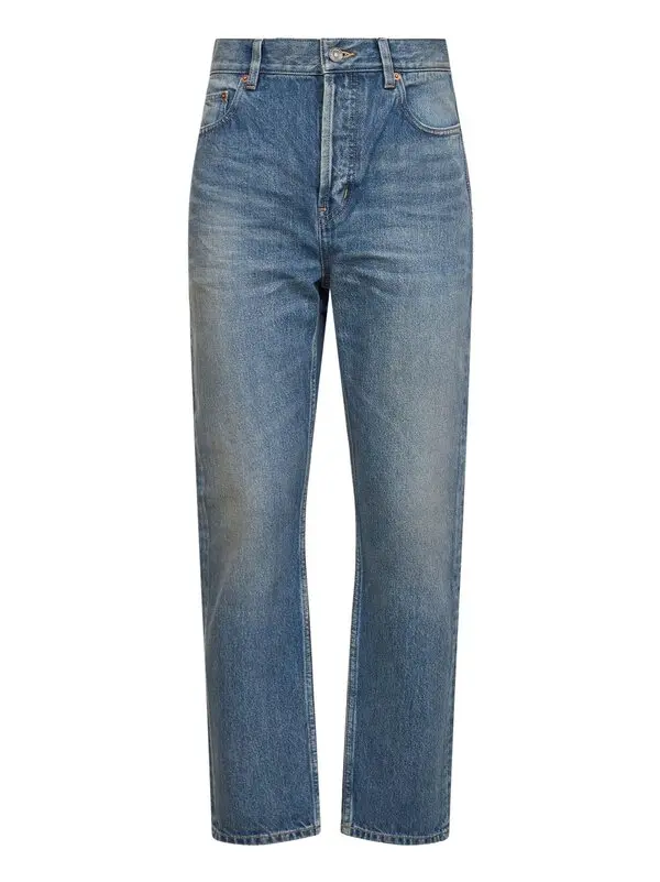 Saint Laurent Medium Blue Denim 90s Ankle-length Jeans - Multicolor