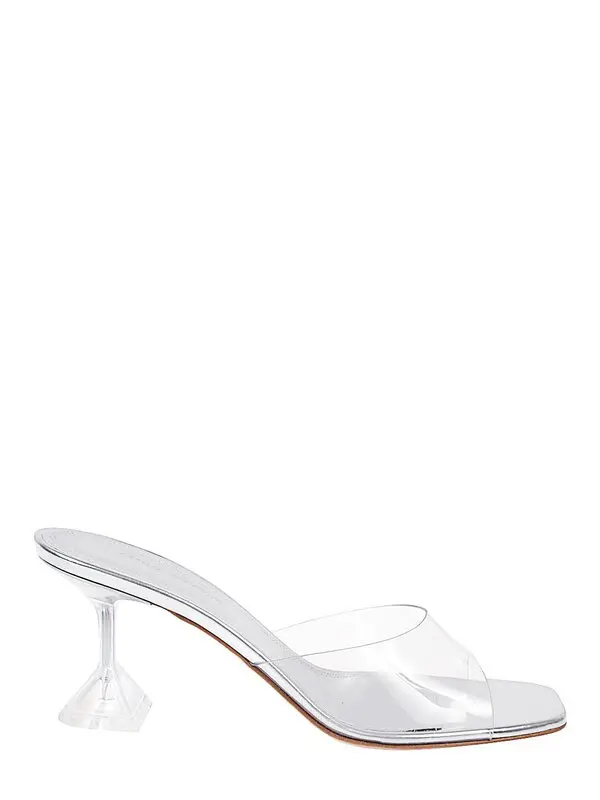 Amina Muaddi Lupita Mules Transparent Square-toe High Heel - Multicolor