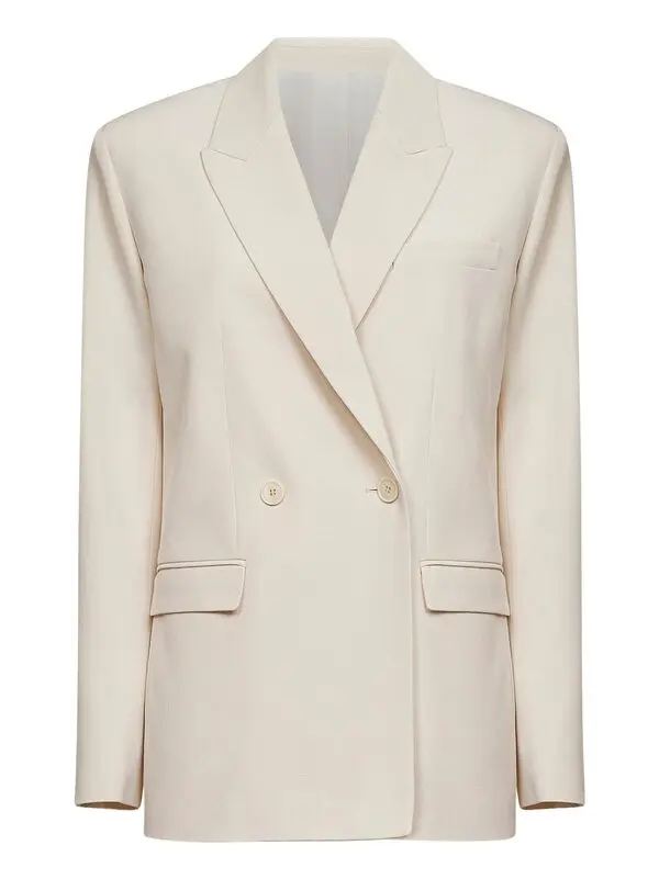 Isabel Marant Étoile Ecru Fluid Crepe Double-breasted Blazer - Multicolor