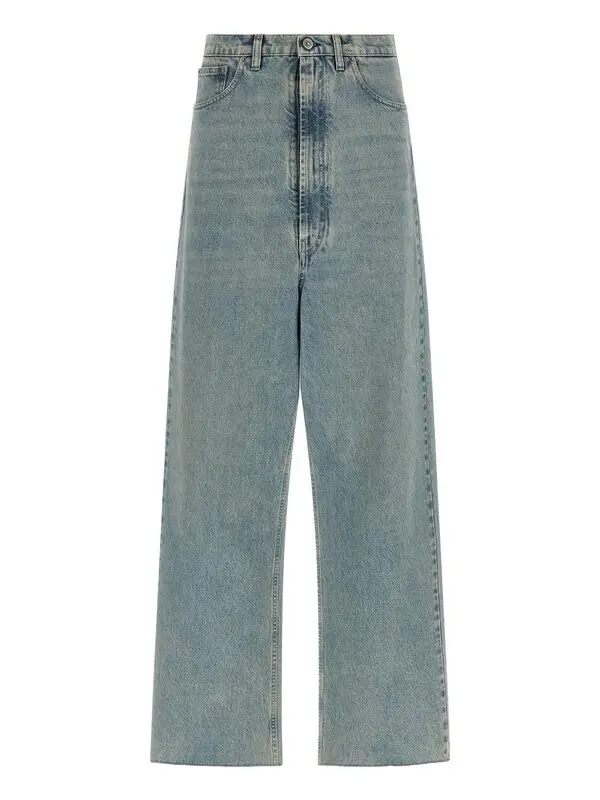 MAISON MARGIELA Stone-washed Low Crotch Wide Leg Jeans - Blue