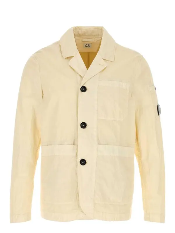 C.P. COMPANY Cream Cotton Blend Blazer - Yellow