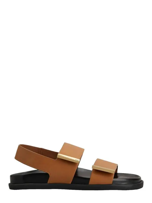 TOD'S Leather Slingback Sandals With Touch-strap Fastening - Multicolor