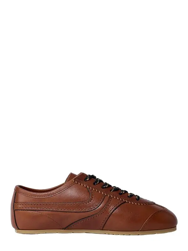 Dries Van Noten Leather Sneakers With Suede Trim - Multicolor