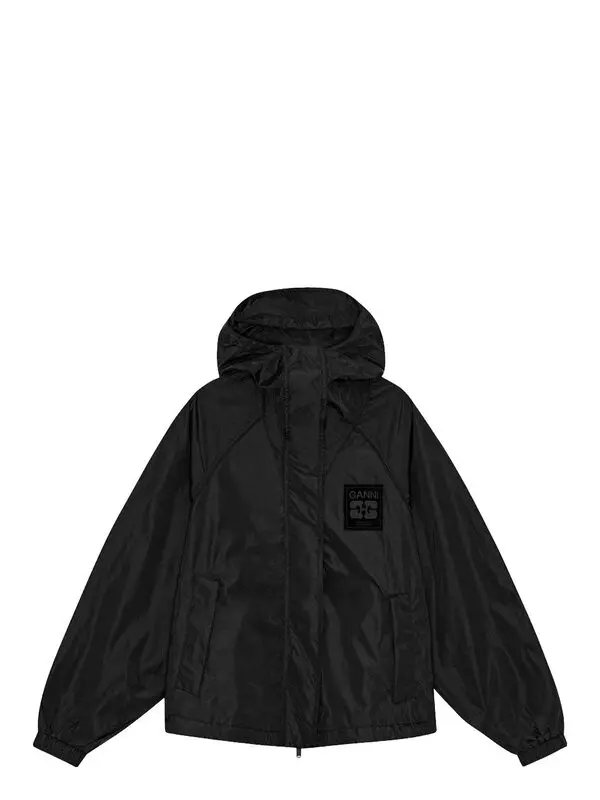 GANNI Oversized Logo Jacket - Black
