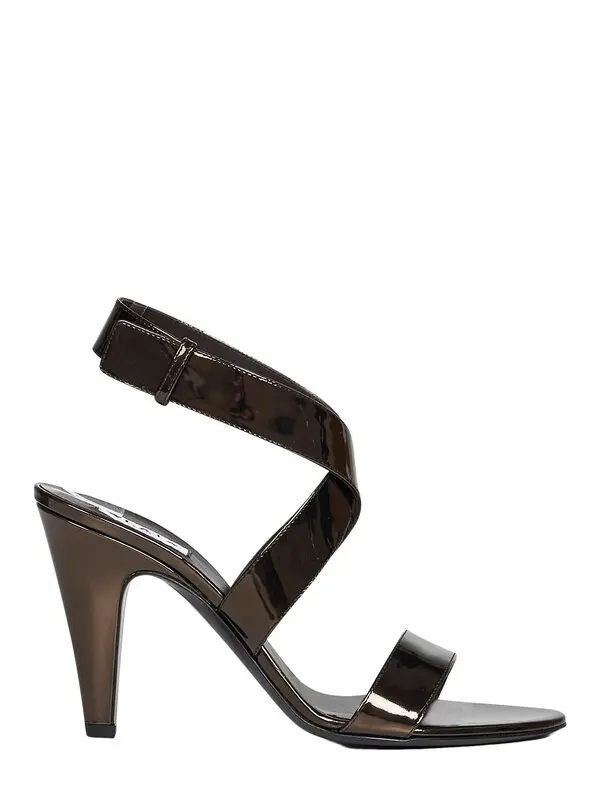 Alaïa Brun Metal Mirror-effect Leather Cone Sandals - Multicolor