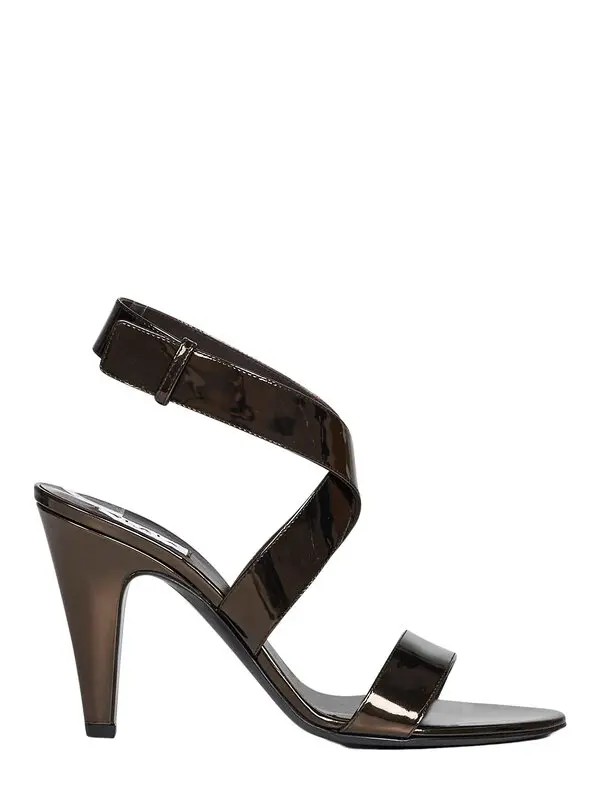 Alaïa Brun Metal Mirror-effect Leather Cone Sandals - Multicolor
