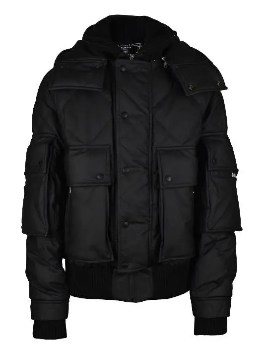 Balmain Quilted Down Jacket - Black
