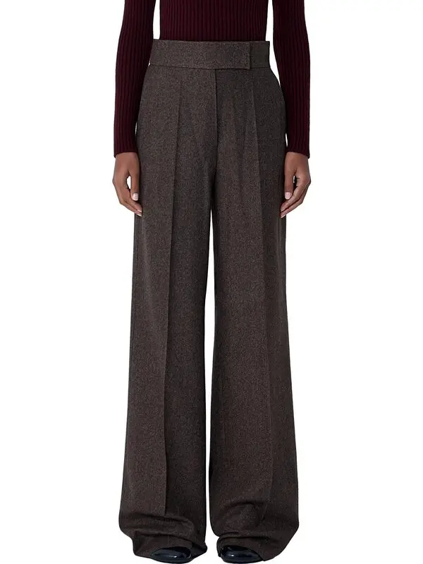Max Mara Billy High-rise Wide-leg Wool Blend Pants - Brown