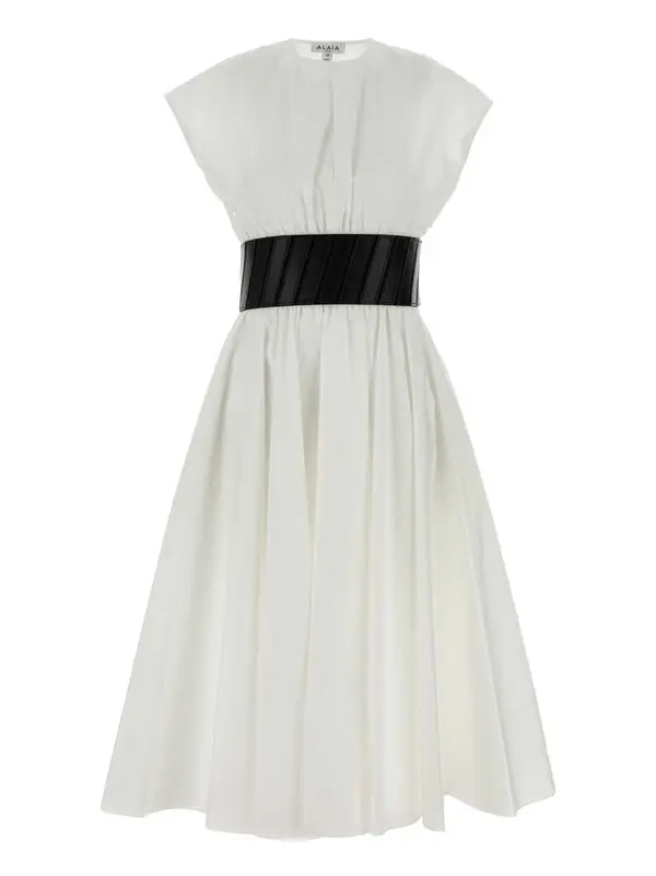 Alaïa Poplin Dress - White