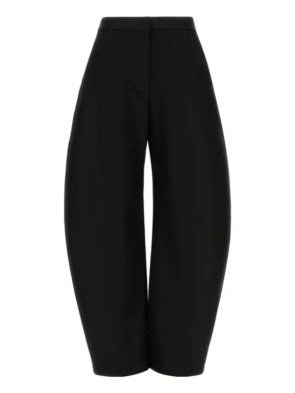 Alaïa Gabardine Wool Silk Blend Pants - Black