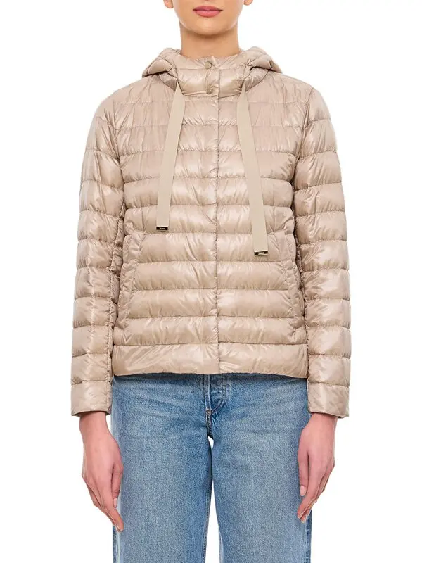 Herno Down Jacket With Hood And Drawstring Detail - Multicolor