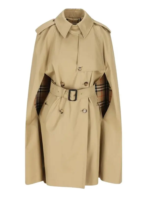 Burberry Cotton Trench Coat With Checked Lining - Multicolor