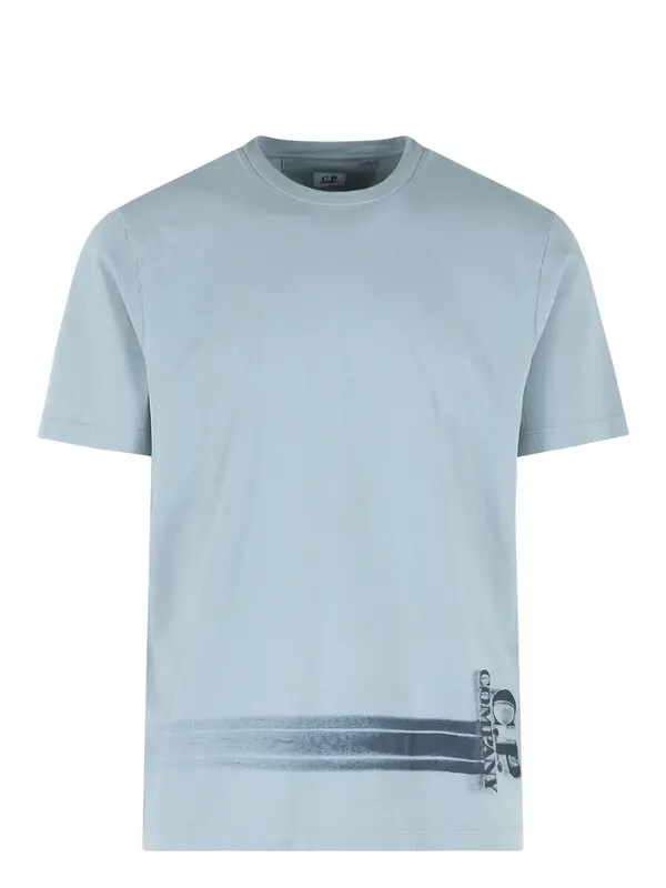 C.P. COMPANY Light Blue Cotton T-shirt - Gray