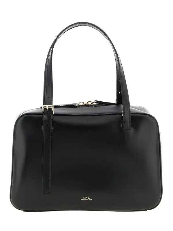 A.p.c. Virginie Box Smooth Leather Handbag - Black