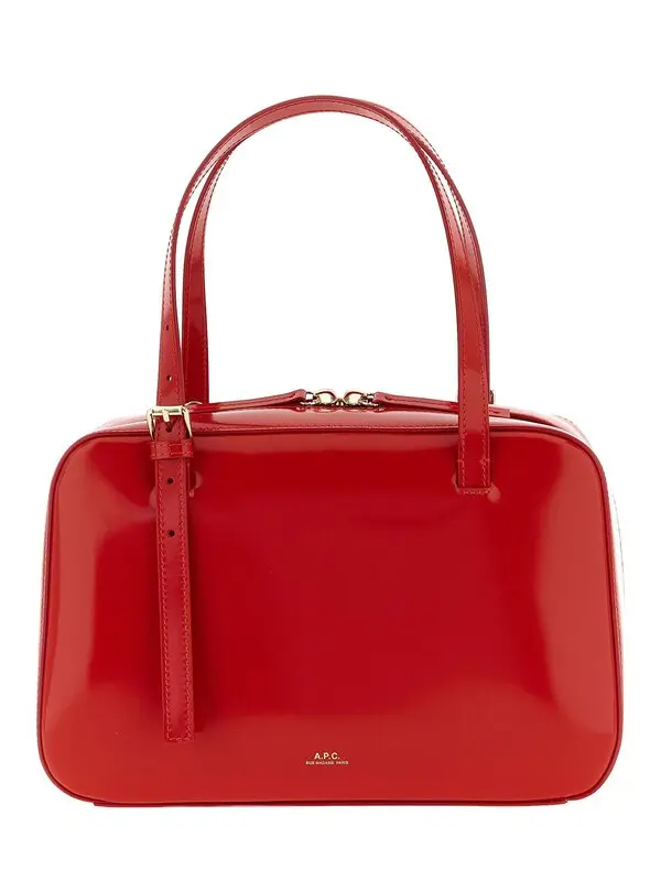 A.p.c. Virginie Box Smooth Leather Handbag - Red