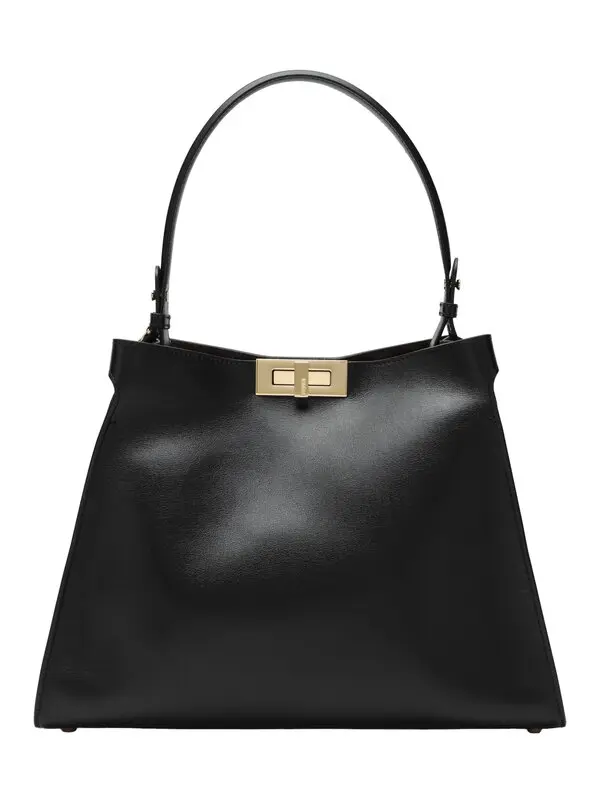 Fendi Way Medium Bag In Leather And Suede - Black