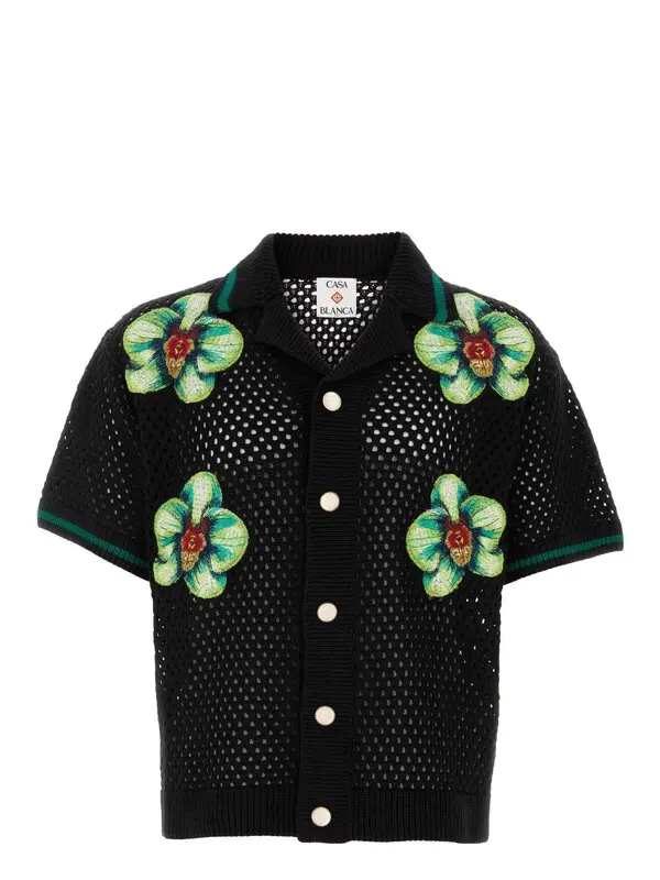 Casablanca Crochet Shirt - Black