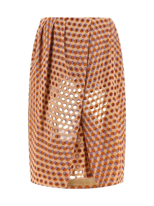 Dries Van Noten Saronga Bis Polka Dot Silk Skirt - Multicolor