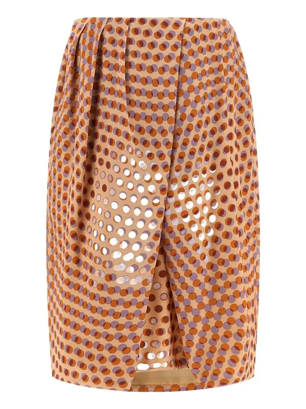 Dries Van Noten Saronga Bis Polka Dot Silk Skirt - Multicolor