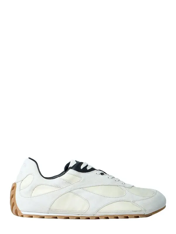 Bottega Veneta Orbit Flash Sneakers In Suede And Technical Fabrication - White